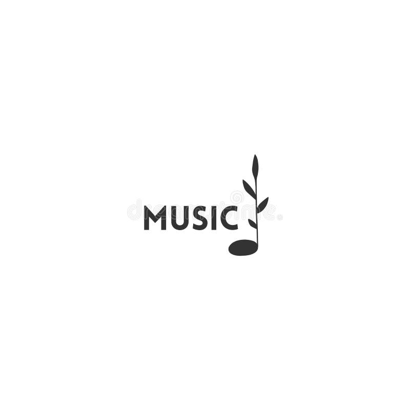 Vector Hand Drawn Sprouting Note Symbol. Music Logo Template Stock ...
