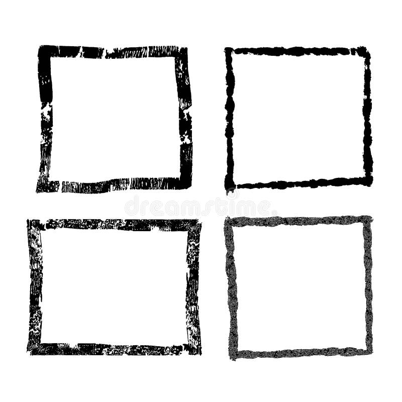 Vector Hand Drawn Squares, Blank Drawing Frames Isolated on White ...