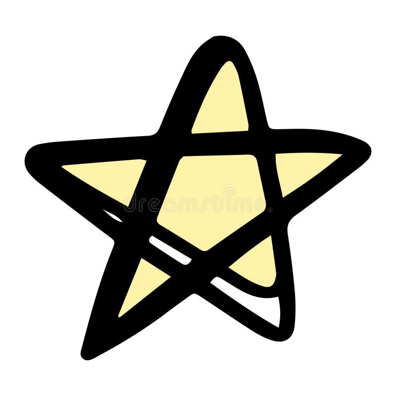 Vector Hand Drawn Star Doodle Icon, Isolated Stock Vector ...