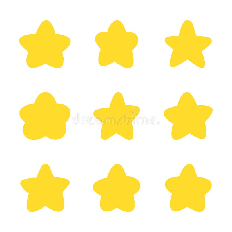 Vector Hand Drawn Star Icon Set Stock Vector - Illustration of sketch ...