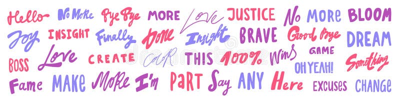 Vector Hand Drawn Sticker Logo Words Set Collection. Stock Vector ...