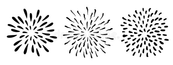 Vector Hand Drawn Sun Rays. Doodle Sunburst Design Elements Stock ...