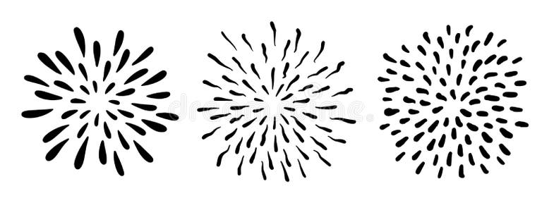 Vector Hand Drawn Sun Rays. Doodle Sunburst Design Elements Stock ...