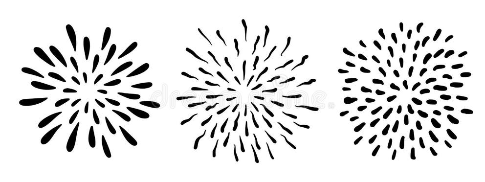 Vector Hand Drawn Sun Rays. Doodle Sunburst Design Elements Stock ...