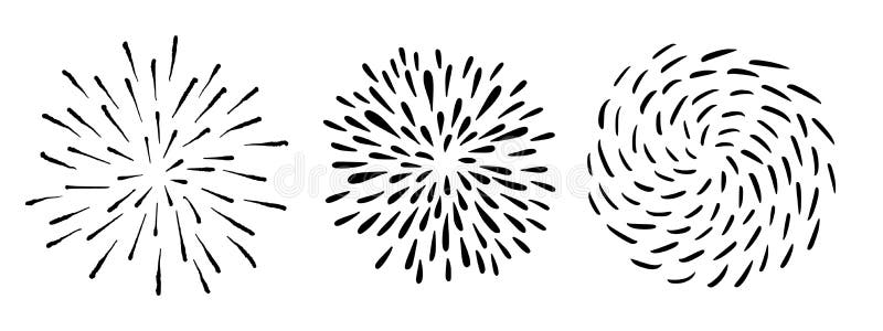 Vector Hand Drawn Sun Rays. Doodle Sunburst Design Elements Stock ...