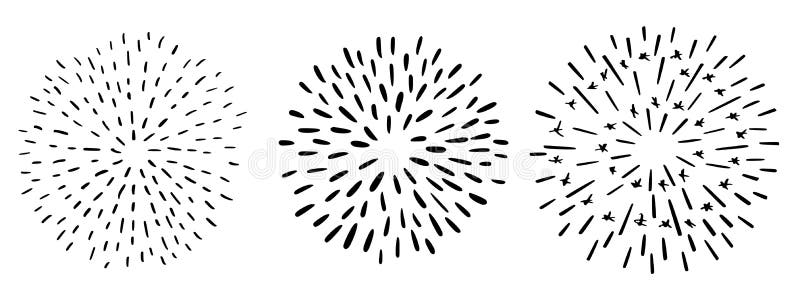 Vector Hand Drawn Sun Rays. Doodle Sunburst Design Elements Stock ...