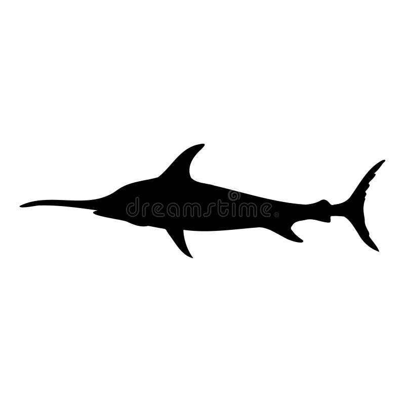 Set of Swordfish Silhouette Vector Art on a White Background Stock ...