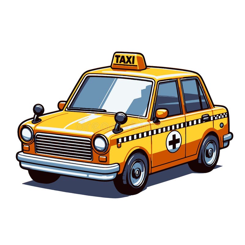 Vector hand drawn taxi stock vector. Illustration of vehicle - 293877983