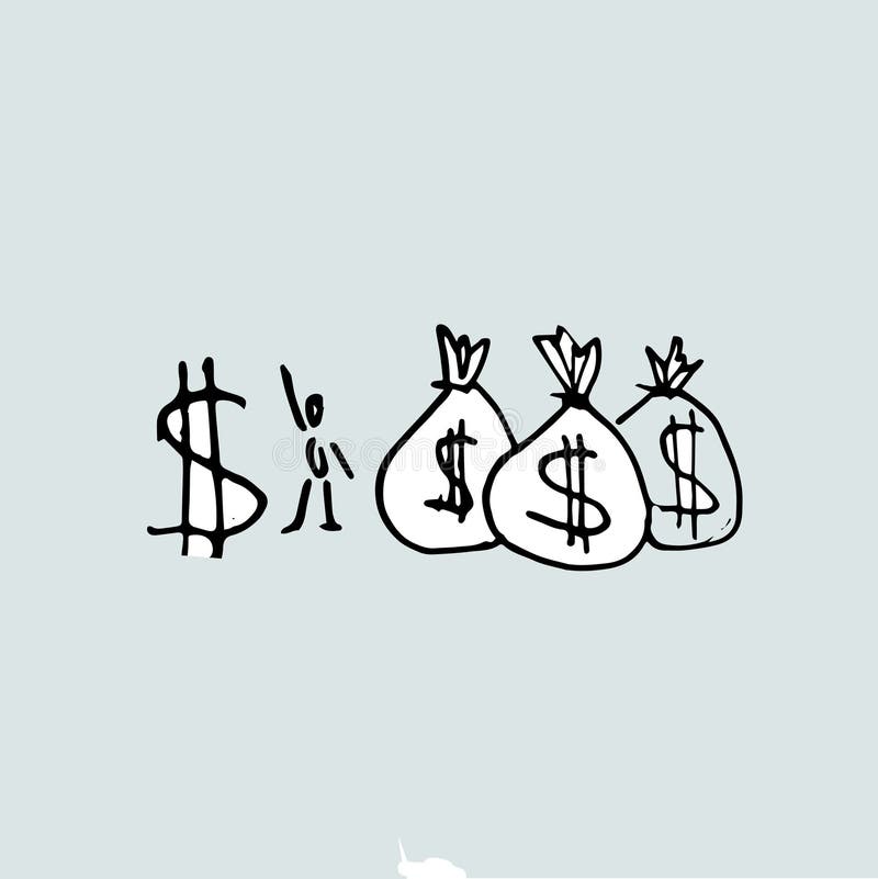 Businessman With Bags Of Money Stock Illustration Illustration Of
