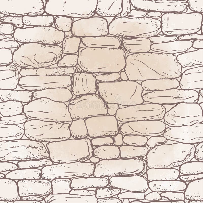 Vector Hand-drawn Texture of Brick Wall or Sett (paving). Seamless ...
