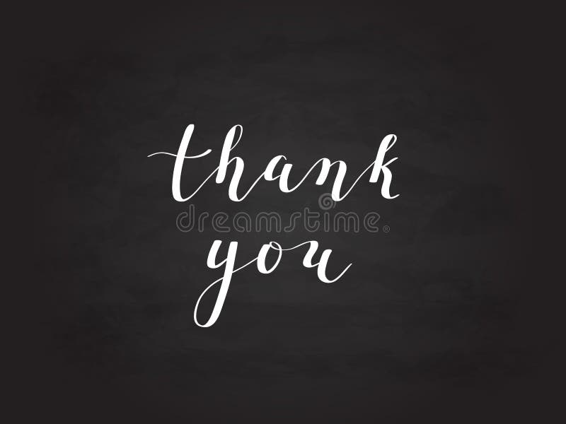 Vector Hand-drawn Thank You Digital Calligraphy Chalkboard Stock ...