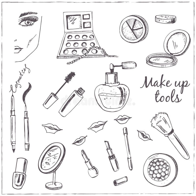 Set of tools for make-up stock vector. Illustration of smear - 21596437