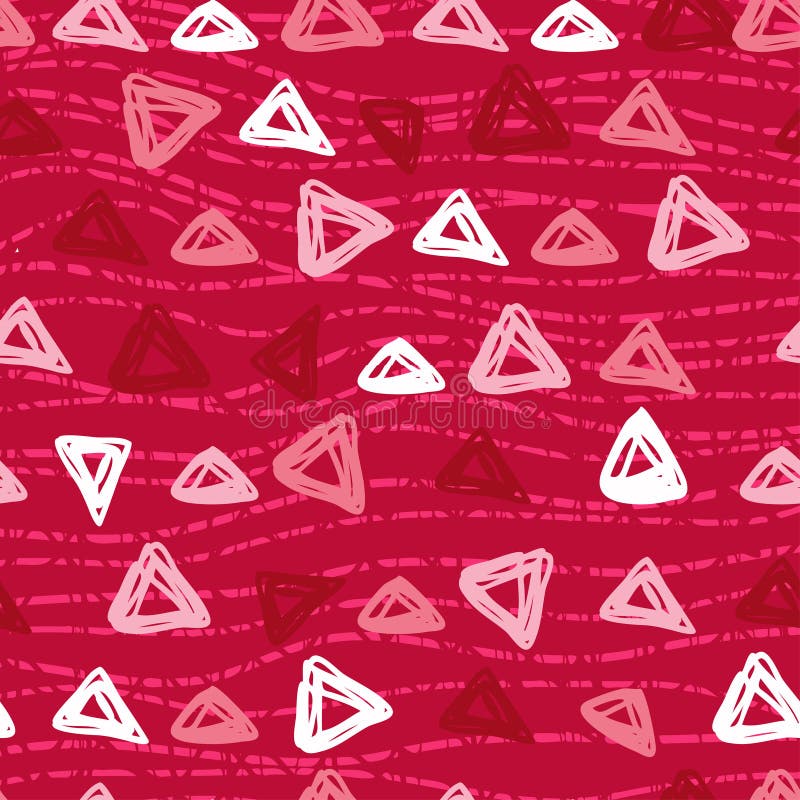 Vector Hand Drawn Triangle Pattern on a Coloured Background. Stock ...
