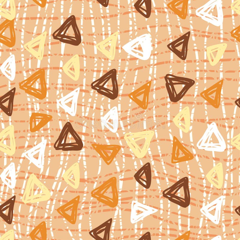 Vector Hand Drawn Triangle Pattern on a Coloured Background. Stock ...