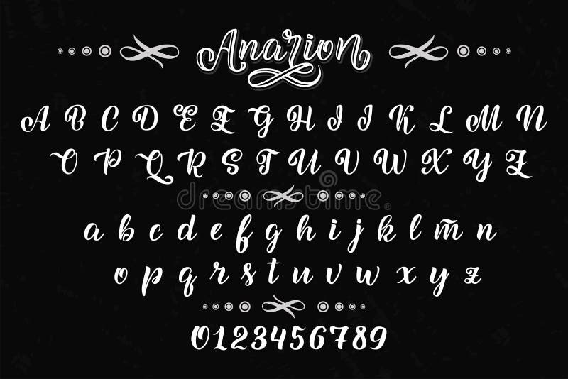 Hand Drawn Typeface. Brush Painted Letters. Handwritten Script Alphabet ...