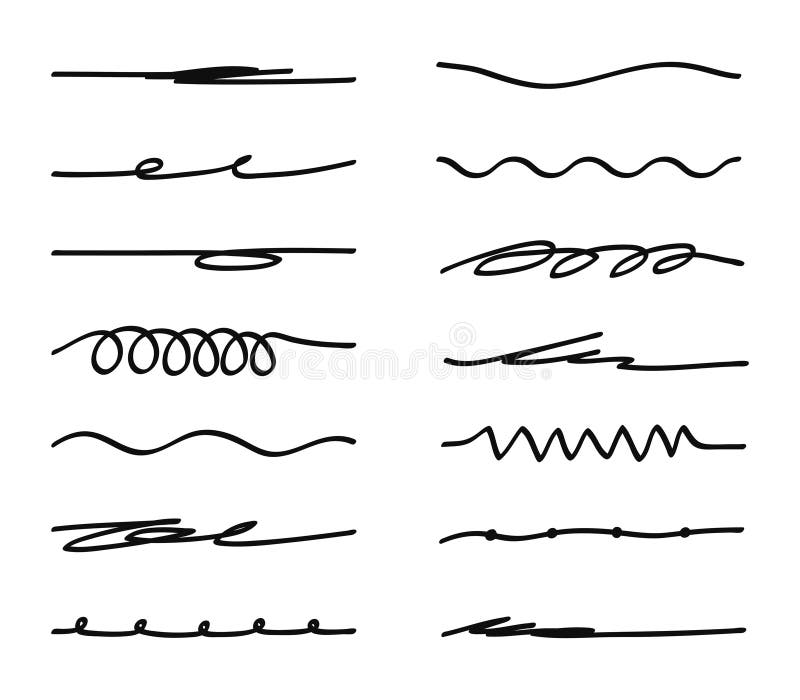 Vector of Hand Drawn Underline Collections Stock Vector - Illustration ...