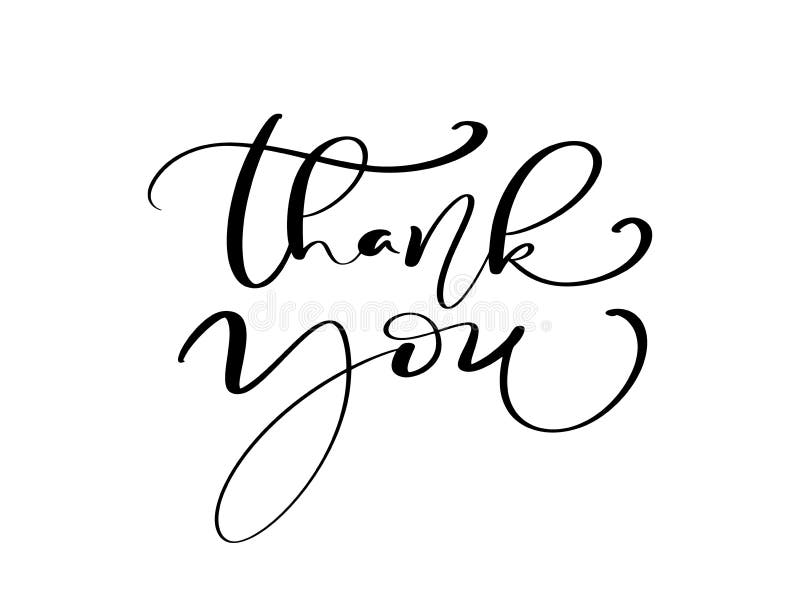Vector Hand Drawn Vintage Text Thank You. Calligraphy Lettering ...