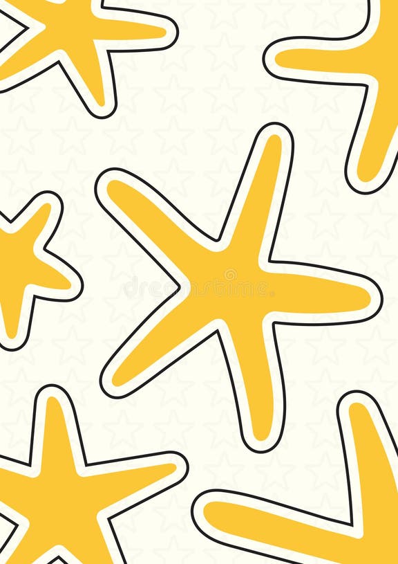 Vector Hand Drawn Yellow Star Background Wallpaper Stock Vector ...