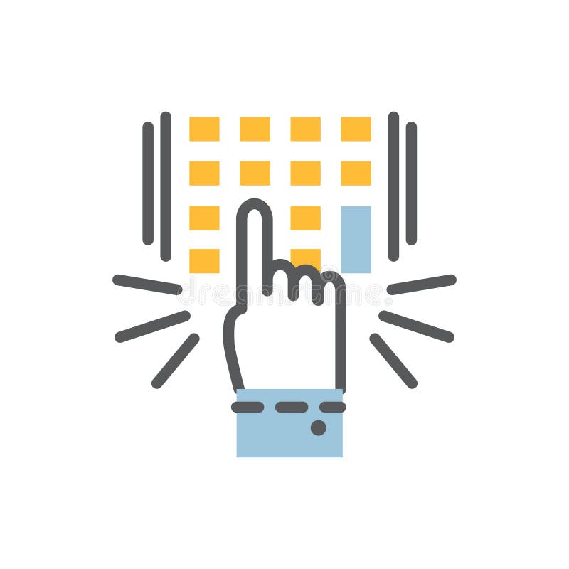 Vector Hand Finger Entering Pin Code Solid Icon Stock Vector ...