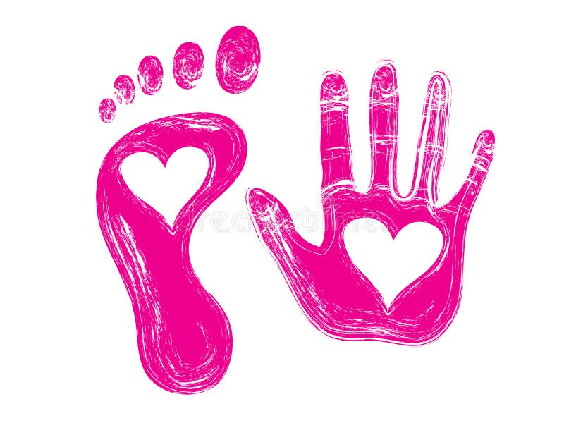 Vector Hand and Foot Prints Stock Illustration - Illustration of hand ...