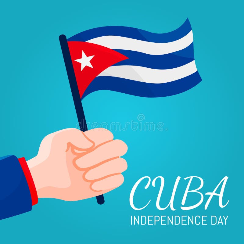 Vector Hand Holding Cuba Flag - Banner Square Greeting Cuba ...