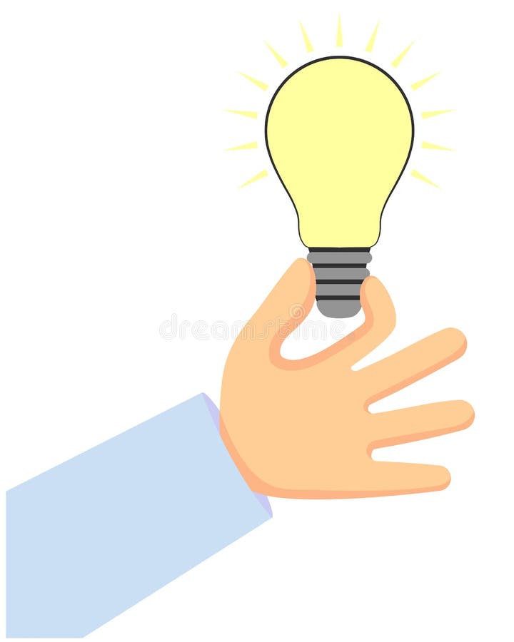 Vector Hand Holding a Lamp. Stock Vector - Illustration of design ...