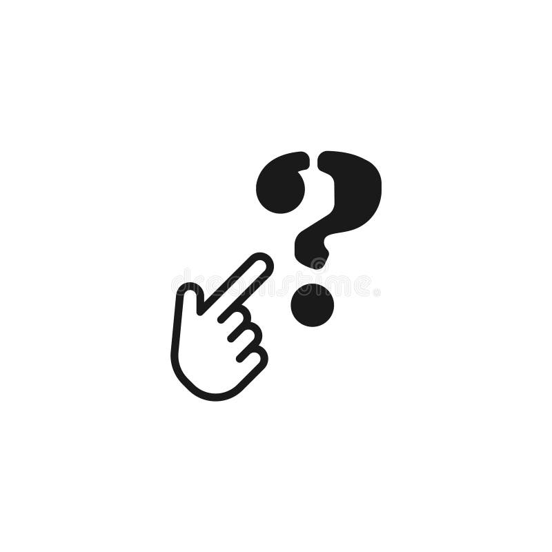 Vector Hand Icon, Finger Pointing at the Question Mark. Search for the ...