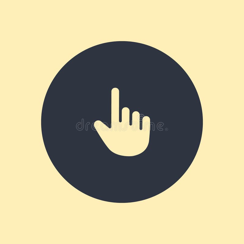 Vector Hand Icon Symbol in Flat Design on Round Background Stock Vector ...