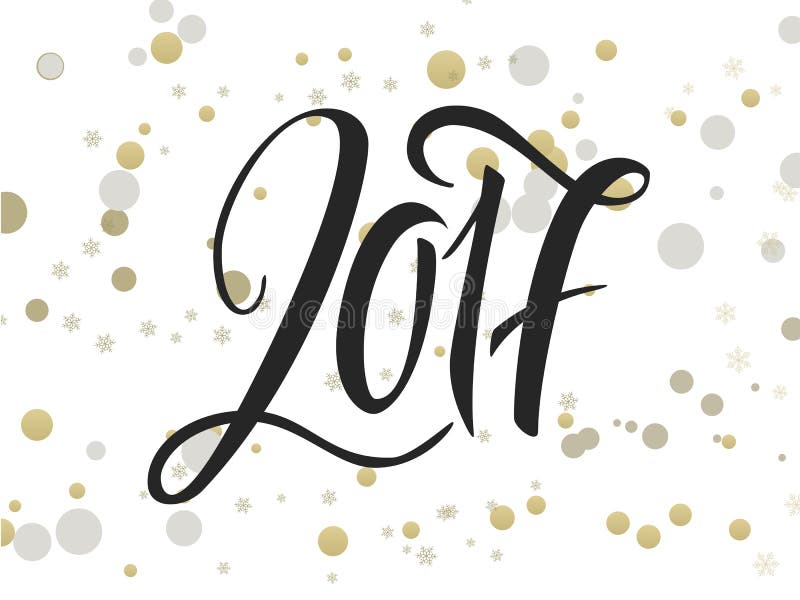 Vector Hand Lettering New 2017 Year Numbers Stock Vector - Illustration ...