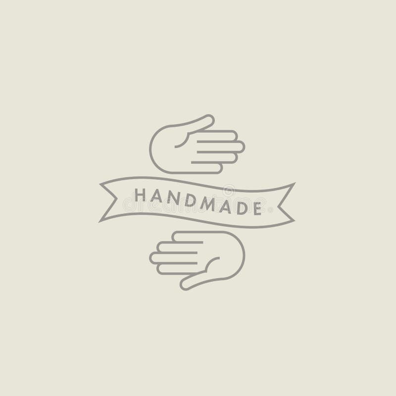 Vector Hand Made Labels and Badges in Linear Trendy Style - Hand Made ...