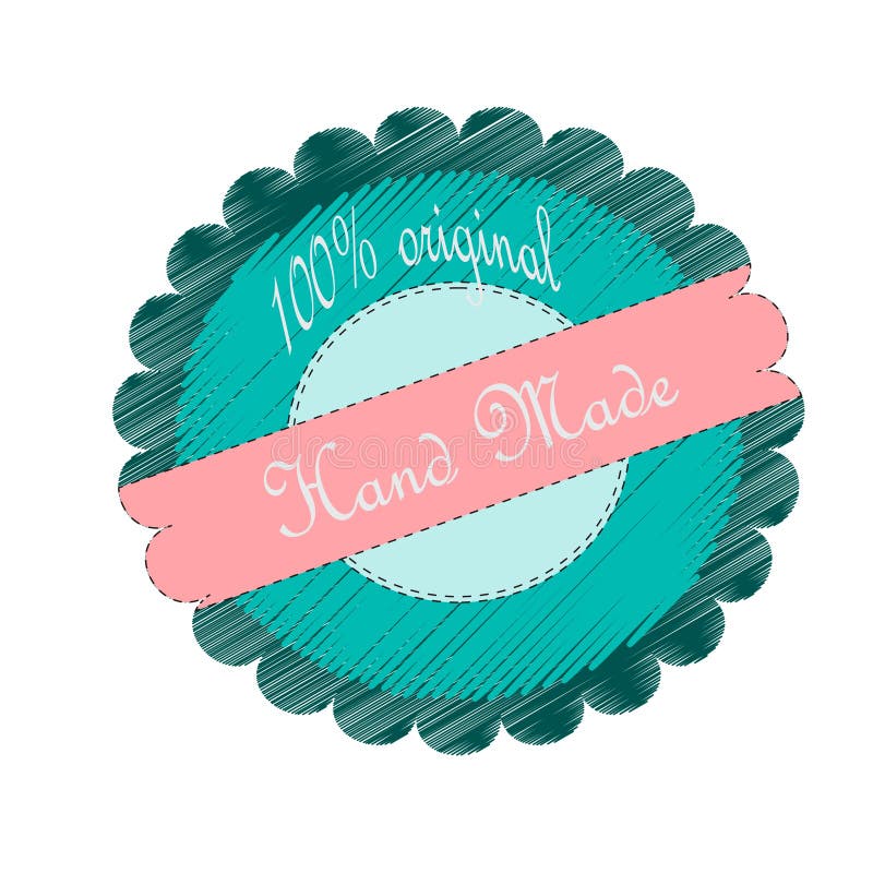 Vector hand made label stock vector. Illustration of graphic - 53670072