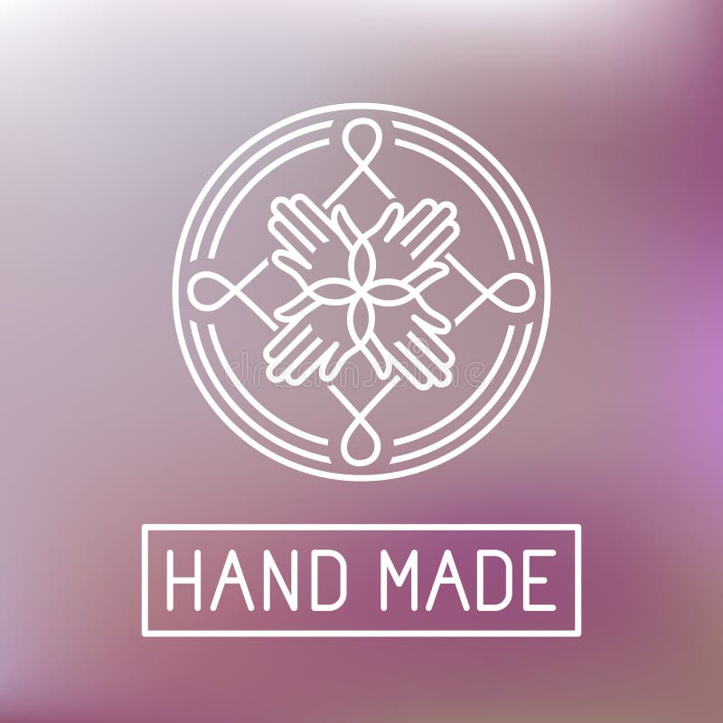 Vector Hand Made Label in Outline Trendy Style Stock Vector ...