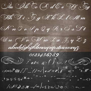 Vector Hand Made Script Font in Vintage Victorian Style Stock Vector ...