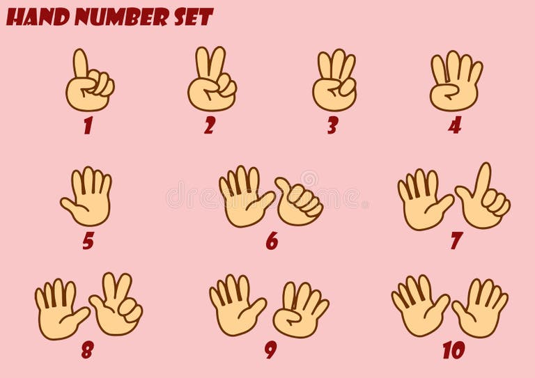 Vector hand number 1-10 stock vector. Illustration of body - 45250381