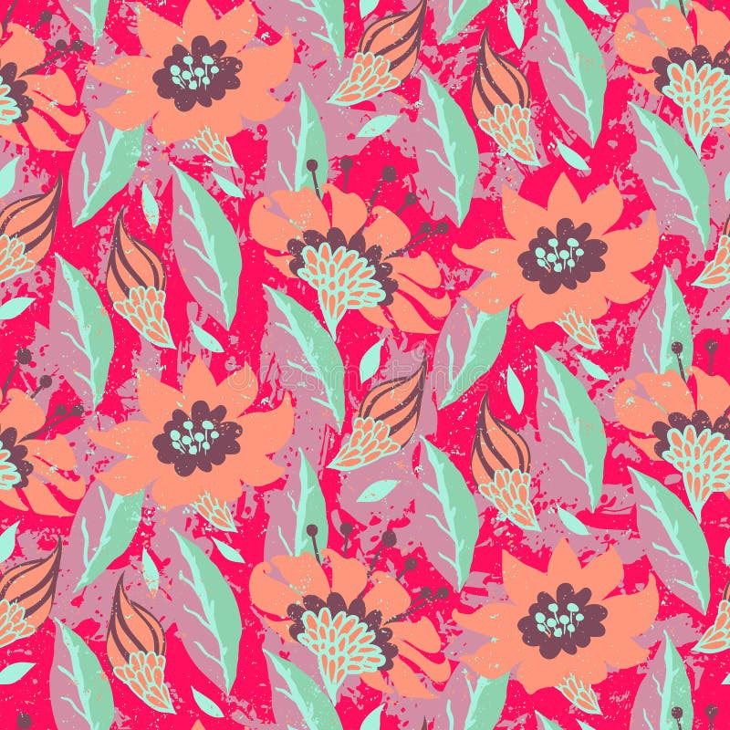 Hand Painted Pattern with Damask and Ikat Motifs Stock Vector ...