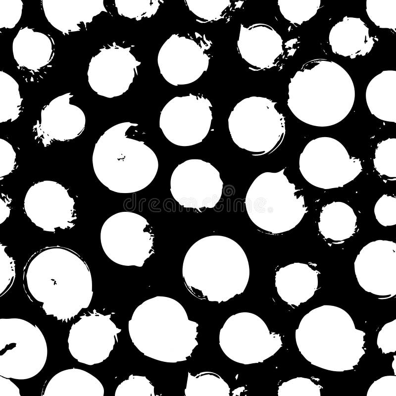 Vector Hand-painted Seamless Pattern with Ink Dots and Circles Stock ...