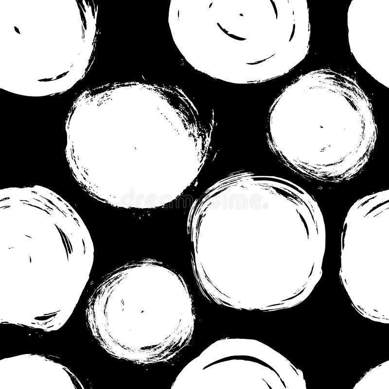 Vector Hand-painted Seamless Pattern with Ink Dots and Circles Stock ...