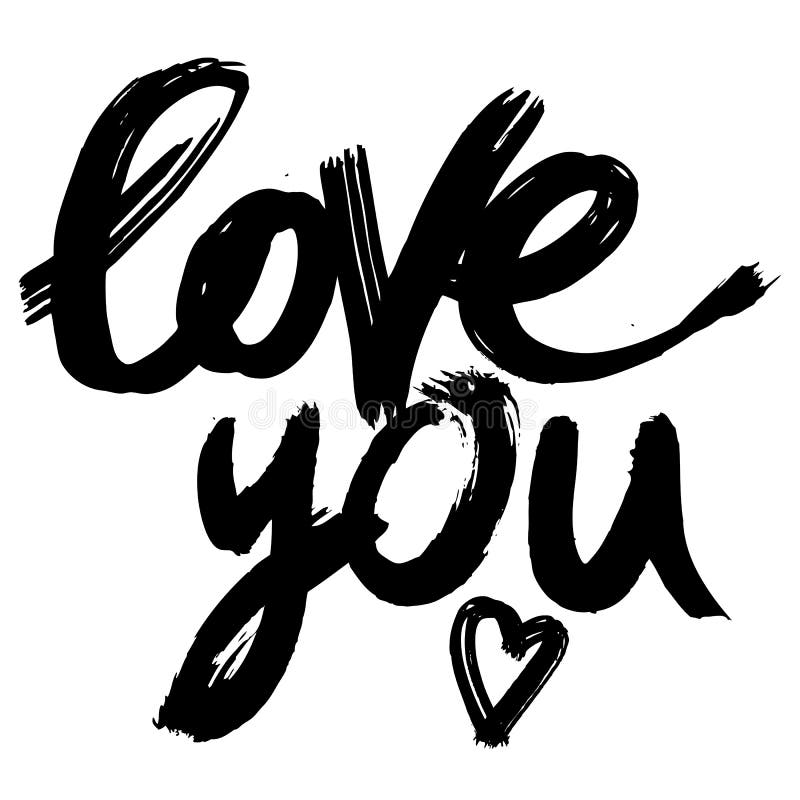 Vector Hand-painted Seamless Pattern with Ink Love Lettering. Abstract ...