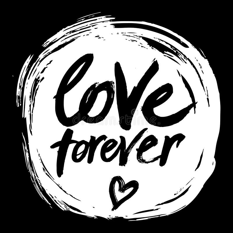 Vector Hand-painted Seamless Pattern with Ink Love Lettering. Abstract ...