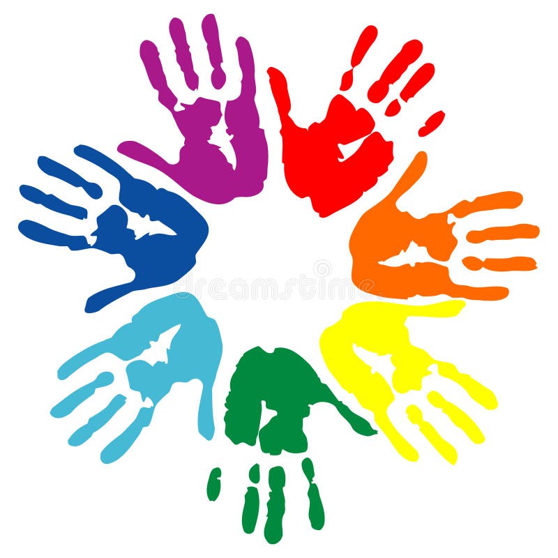Vector hand prints stock vector. Illustration of green - 7007640