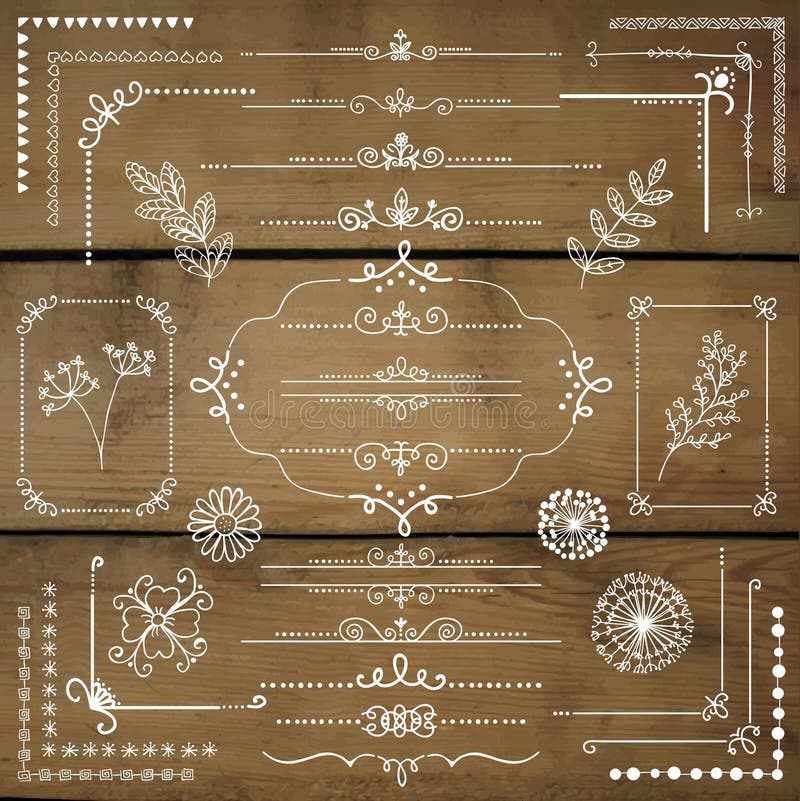 Vector Hand Sketched Rustic Design Elements, Dividers Stock Vector ...
