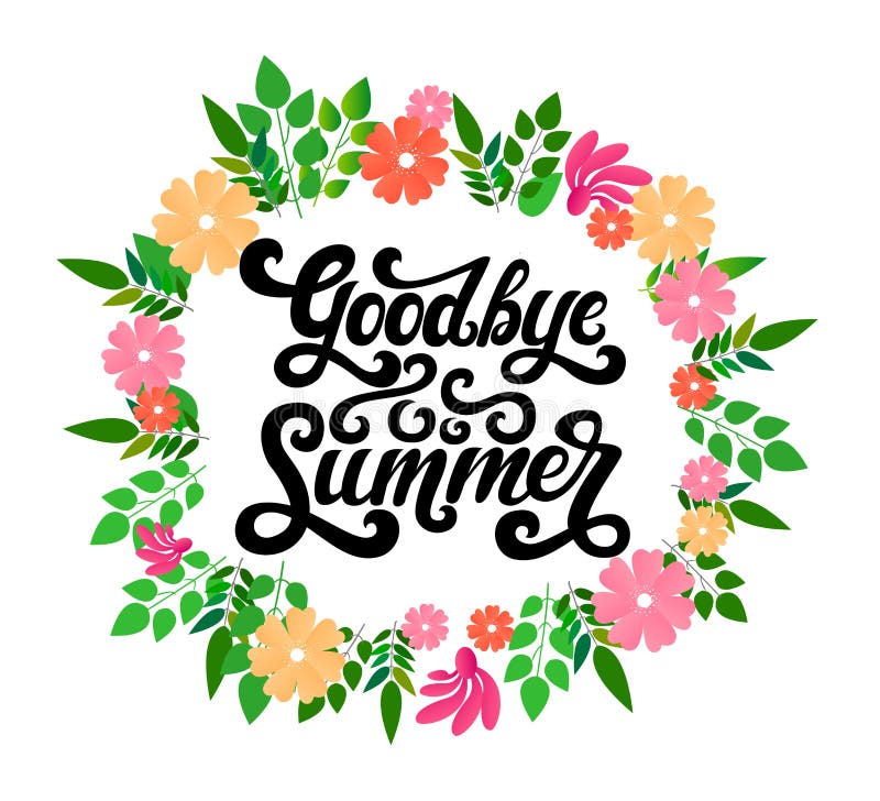 Goodbye Summer Write Illustration Isolated in a White Background Stock ...