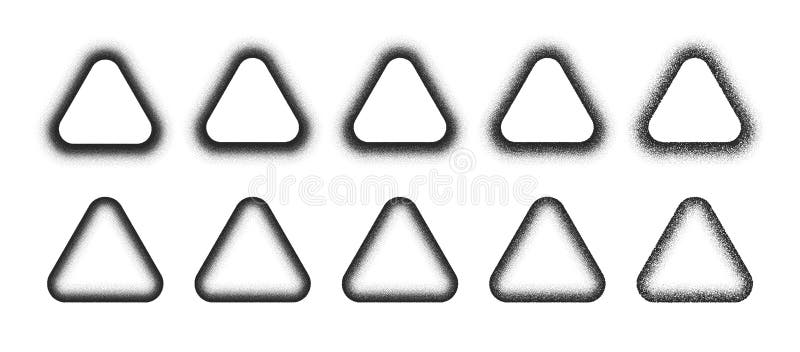Vector Handdrawn Grainy Faded Triangles Abstract Shapes Set Isolated on ...