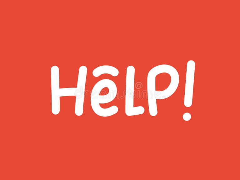 Vector Handdrawn Illustration. Lettering Phrases Help Stock ...