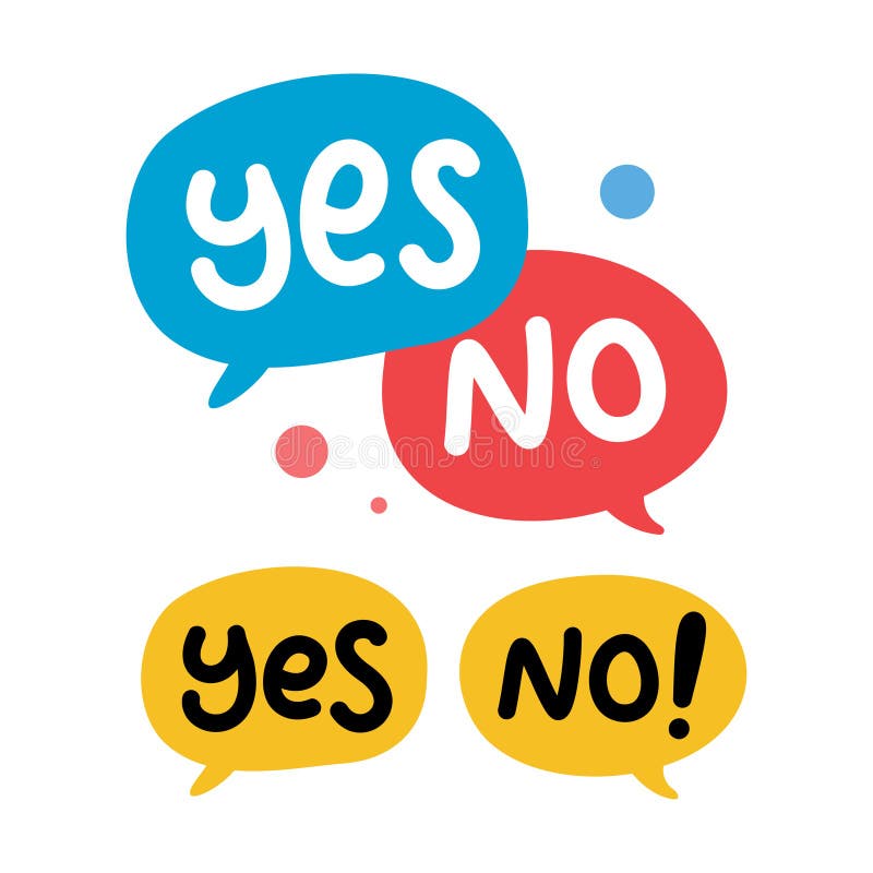 Vector Handdrawn Illustration. Lettering Phrases Yes No Stock ...