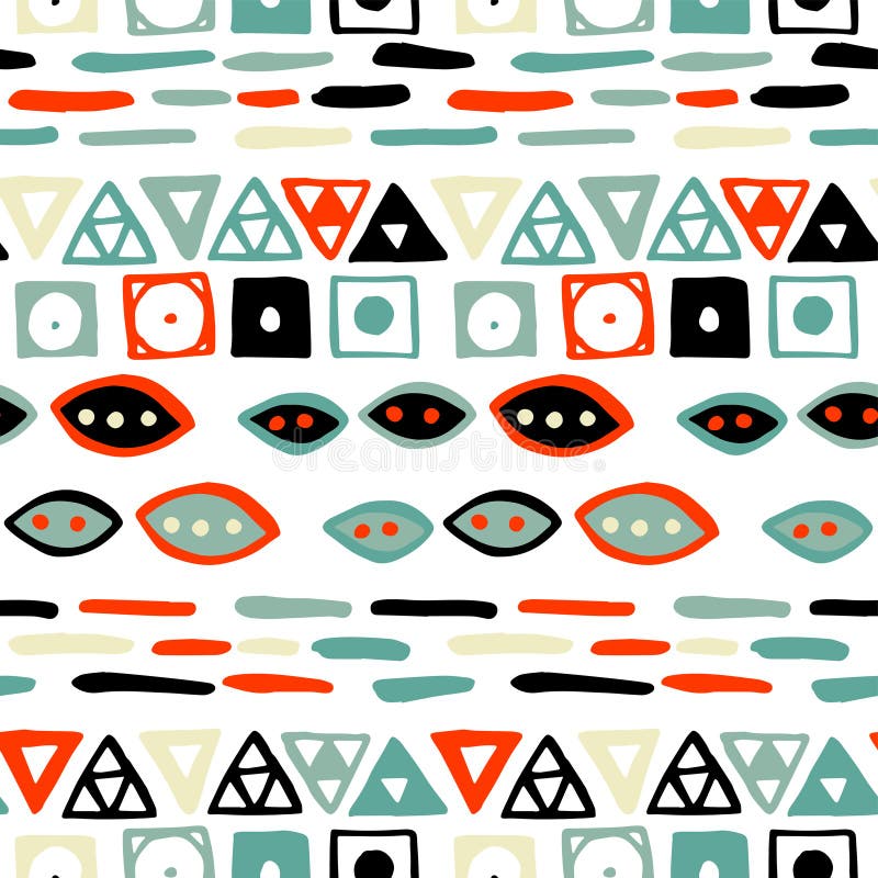 Vector Handdrawn Sea Pattern with Various Marine Animals. Stock Vector ...