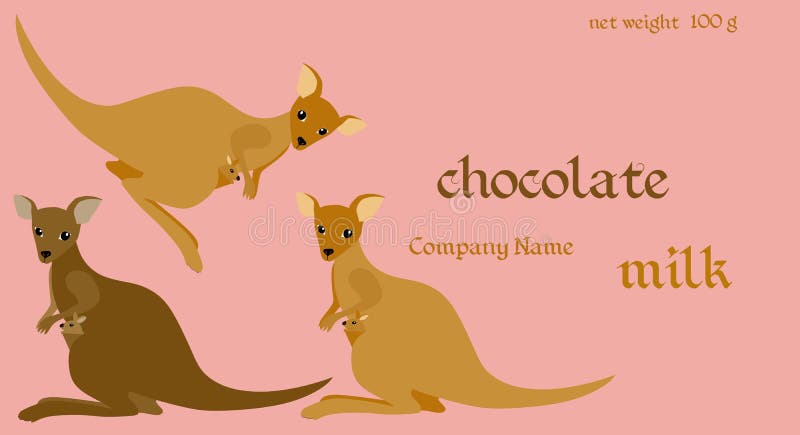 Vector Handmade Chocolate Packaging Design. Template with Kangaroo ...