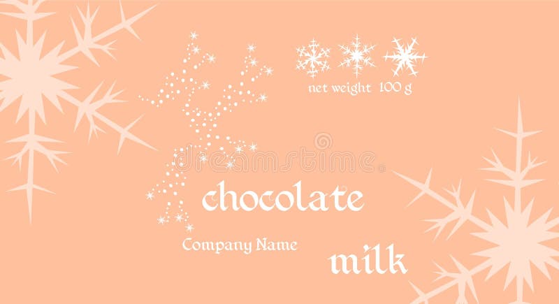 Vector Handmade Chocolate Packaging Design. Template with Snowflakes ...