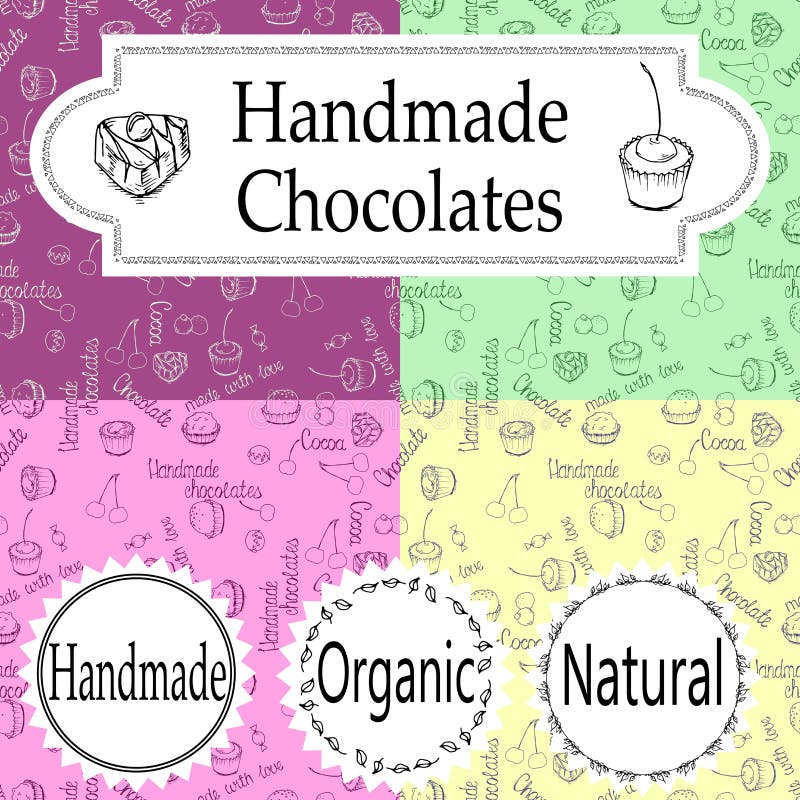 Vector Handmade Chocolates Packaging Templates and Design Elements for ...