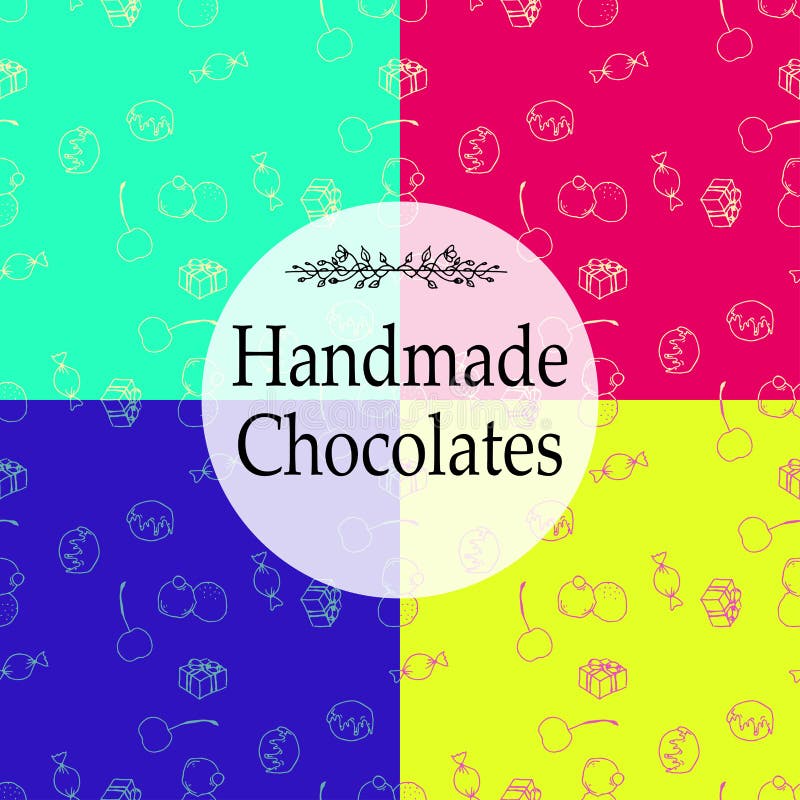 Vector Handmade Chocolates Packaging Templates and Design Elements for ...